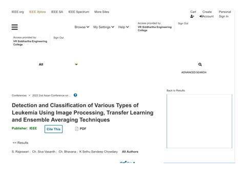 pdf detection and classification of various types of leukemia using image processing transfer