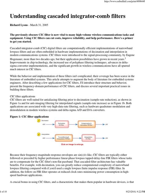 understanding cascaded integrator comb cic filters a primer on their structure behavior and