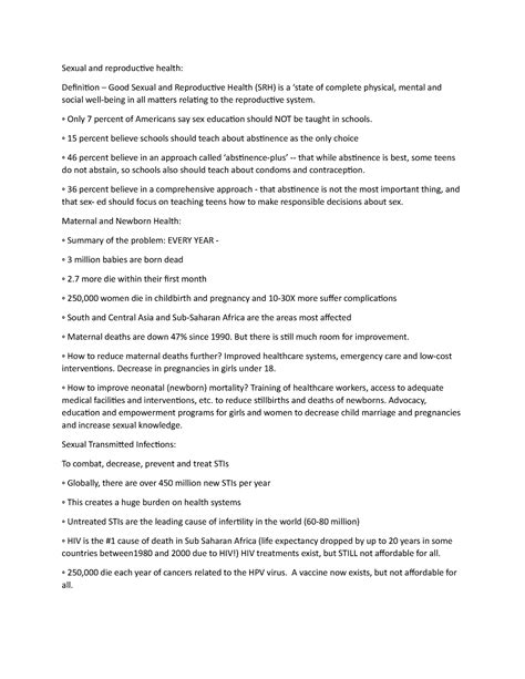 Sexual And Reproductive Health Notes Sexual And Reproductive Health Definition Good Sexual