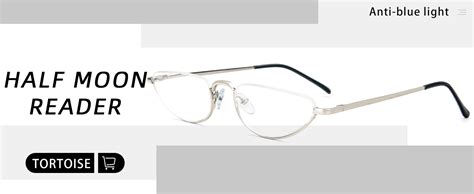 Kokobin 4 Pairs Half Reading Glasses For Men Womenhalf Moon Metal Frame Lens Spring