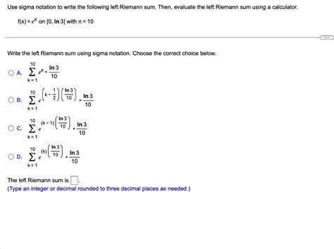 solved use sigma notation to write the following left