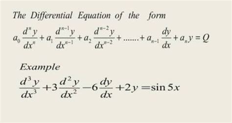 linear differential equations with constant coefficients
