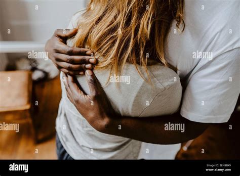 Mother And Son Embracing Each Other At Home Stock Photo Alamy
