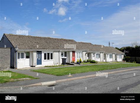 Small Terraced Bungalows Providing Sheltered Retirement Council Homes For Old Folks Benllech