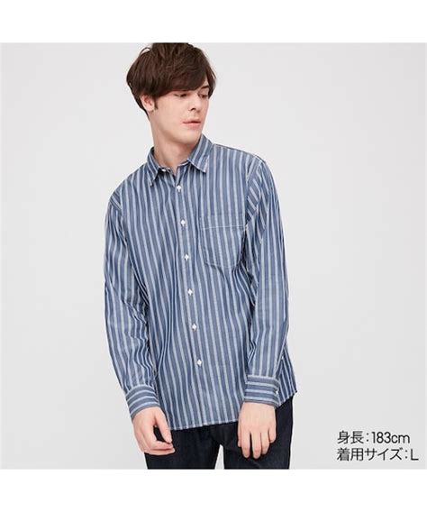 Uniqlo（ユニクロ）の「エクストラファインコットンブロードストライプシャツ（レギュラーカラー・長袖）（シャツブラウス）」 Wear