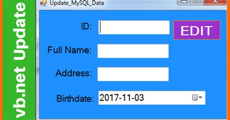 VB Net Update MySQL Data Bahasa Pemrogaman