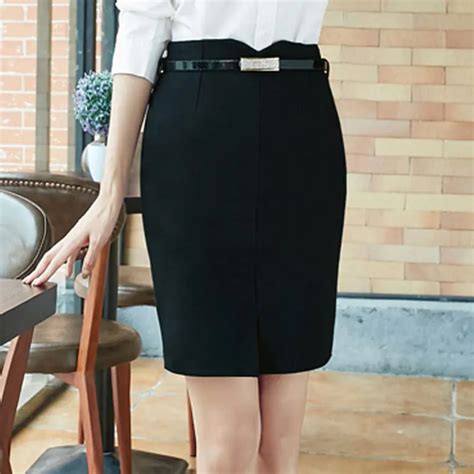 Summer Skirts Women 2017 Plus Size Open Slit Slim Black High Waist Pencil Skirts Bodycon Formal
