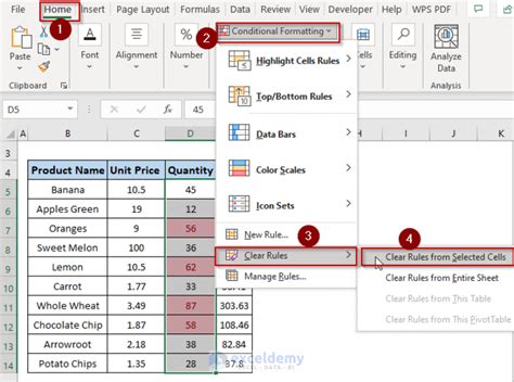 how to remove conditional formatting but keep the format in excel