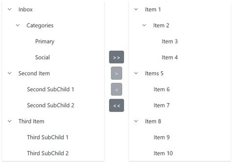 how to create dual treeview from blazor treeview component syncfusion