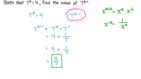 question video evaluating algebraic expressions using laws of exponents nagwa