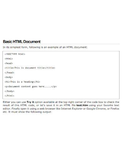 HTML 99 Examples Format How To Build PDF