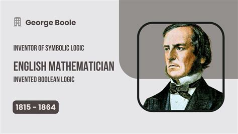 The Inventor Of Symbolic Logic Invented Boolean Logic Mathematician