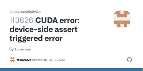 cuda error device side assert triggered error · issue 3626 · ultralytics ultralytics · github