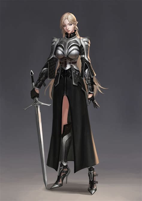 Artstation Knight Kim Ji Hyun Female Knight Warrior Woman Fantasy Female Warrior