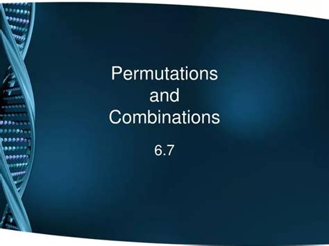 Ppt Permutations And Combinations Powerpoint Presentation Free