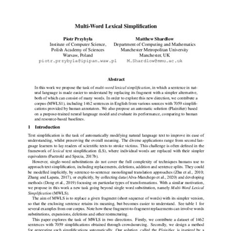 multi word lexical simplification acl anthology