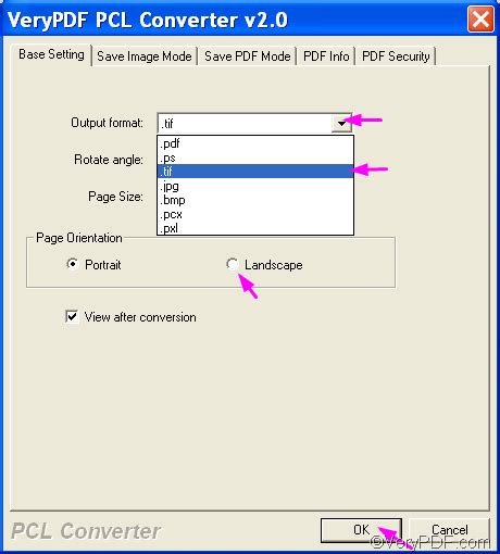 how to convert pcl to tif and set page orientation verypdf knowledge base