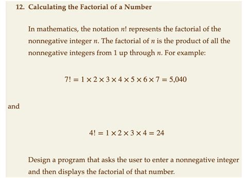 solved 12 calculating the factorial of a number in
