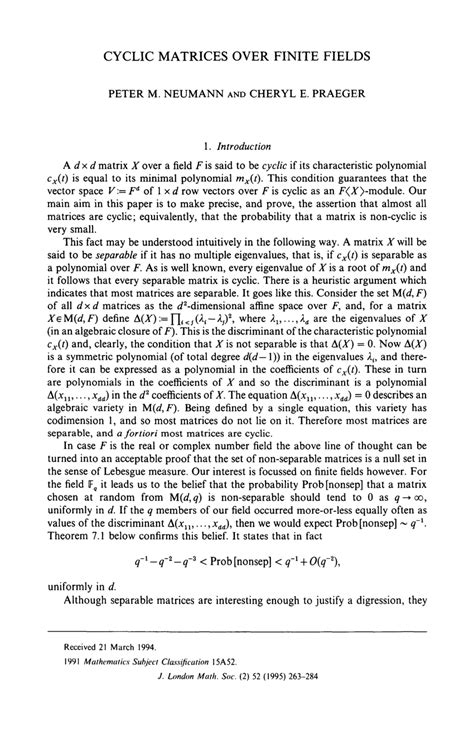 pdf cyclic matrices over finite fields