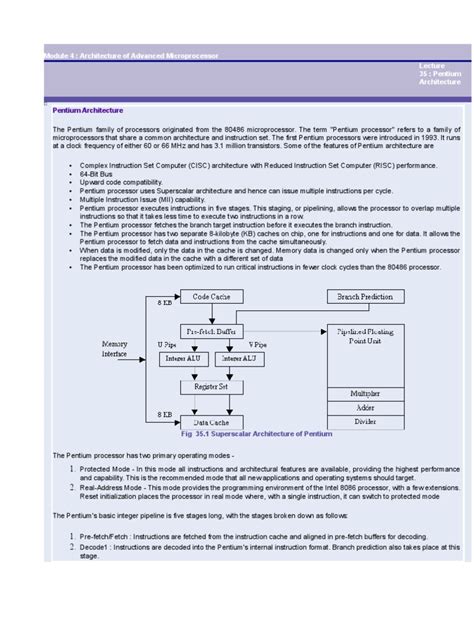 pentium architecture pdf instruction set central processing unit