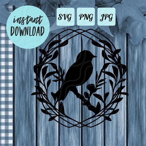 Bird Wreath SVG Bird Branch Svg Bird Svg Papercut Template Etsy