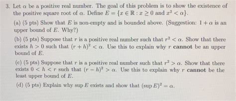 solved 3 let a be a positive real number the goal of this