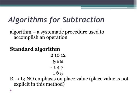 ppt subtraction using manipulatives and algorithms for whole number subtraction powerpoint