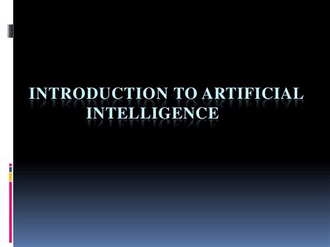 introduction to artificial intelligence lecture notes artificial intelligence docsity