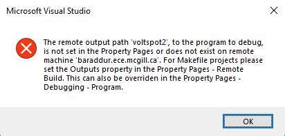 C Remote Output Path Error For Visual Studio Remote Debug Makefile