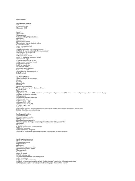 theory questions qt pdf mathematical optimization linear programming