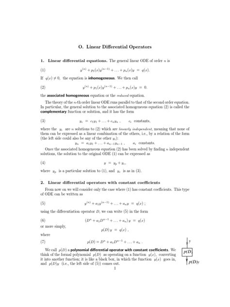 linear differential operators pdf ordinary differential equation complex number