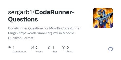 github sergarb1 coderunner questions coderunner questions for moodle coderunner plugin