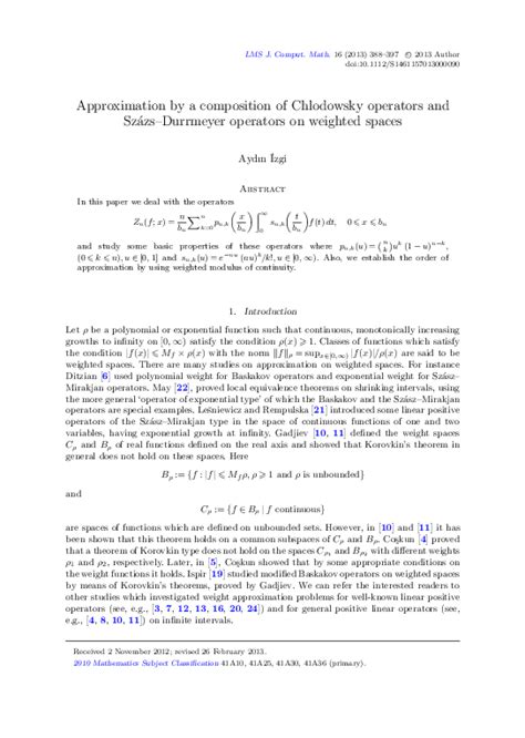 pdf approximation by a composition of chlodowsky operators and százs durrmeyer operators on