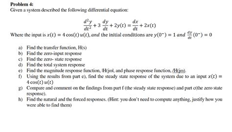 solved given a system described the following differential