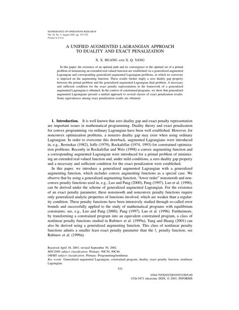 pdf a unified augmented lagrangian approach to duality and exact penalization