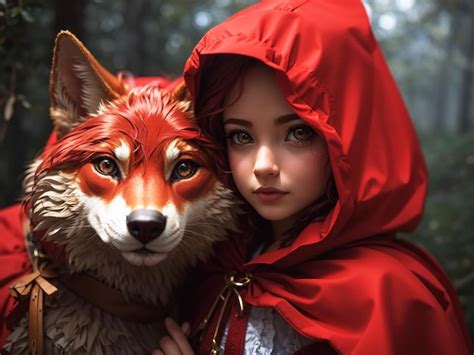 Premium Ai Image Little Red Riding Hood Generative Ai