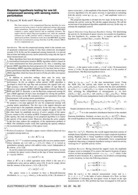 bayesian hypothesis testing for one bit compressed sensing with sensing matrix perturbation deepai