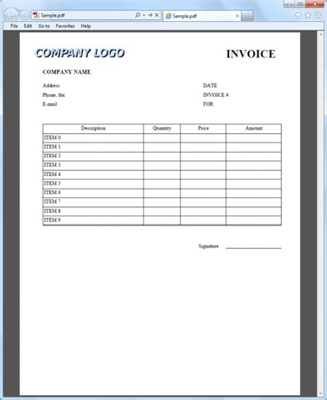 how to create pdf invoice with table and logo using javascript pdf invoice generator bytescout