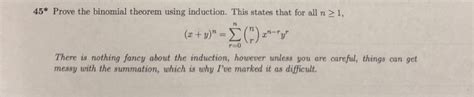 solved 45 prove the binomial theorem using induction this