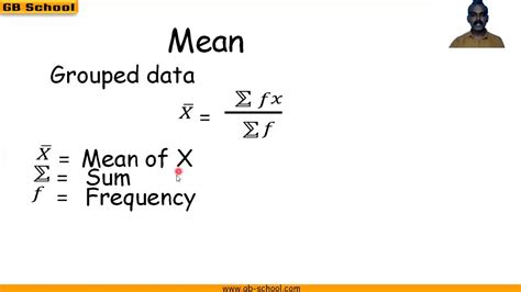 Mean Grouped Data Formula YouTube