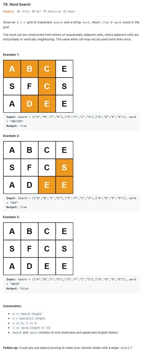[2024] day 95 leetcode 79 word search