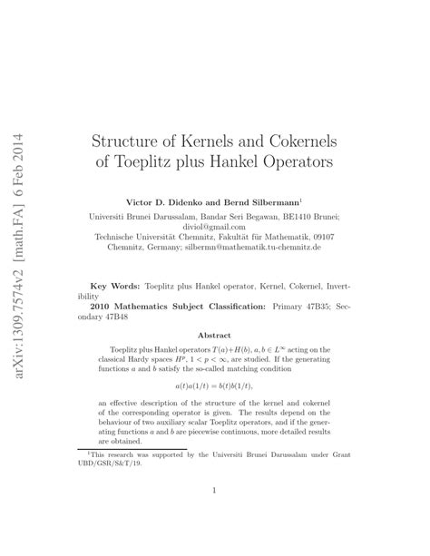 pdf structure of kernels and cokernels of toeplitz plus hankel operators