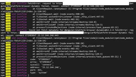 Angular Npm I Gives Code ETIMEDOUT Errno ETIMEDOUT Syscall