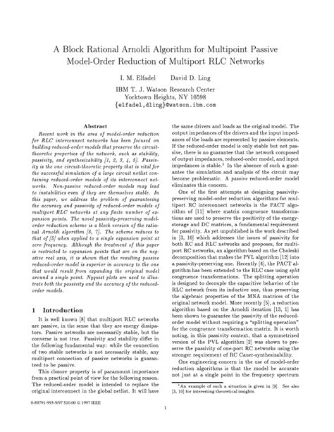 pdf a block rational arnoldi algorithm for multipoint passive model order reduction of
