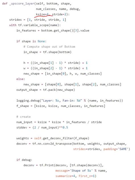 solved kernel size and stride value for fully convolutional network for semantic segmentation