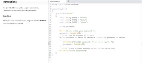 solved instructions the provided file has syntax and or