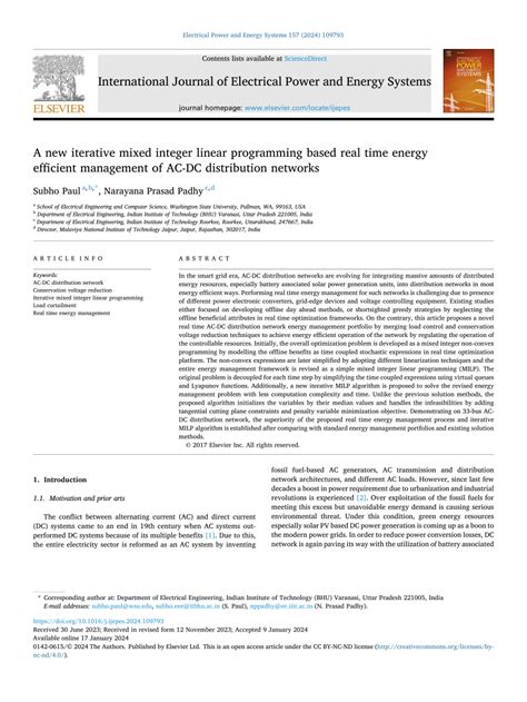 pdf a new iterative mixed integer linear programming based real time energy efficient