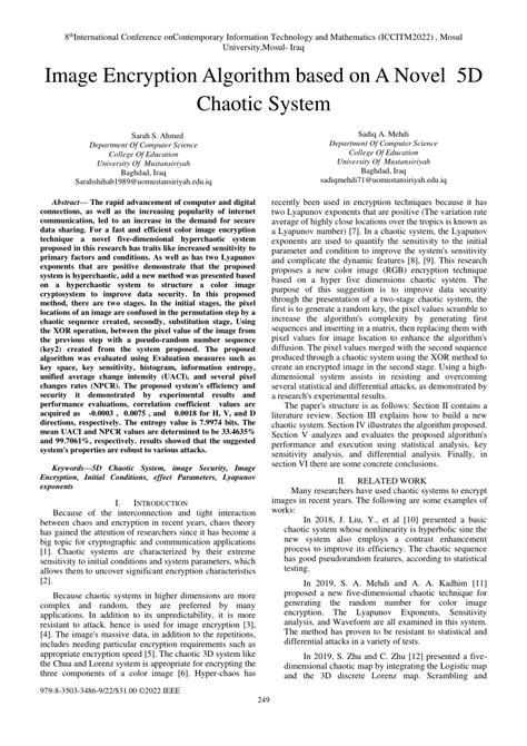 pdf image encryption algorithm based on a novel 5d chaotic system