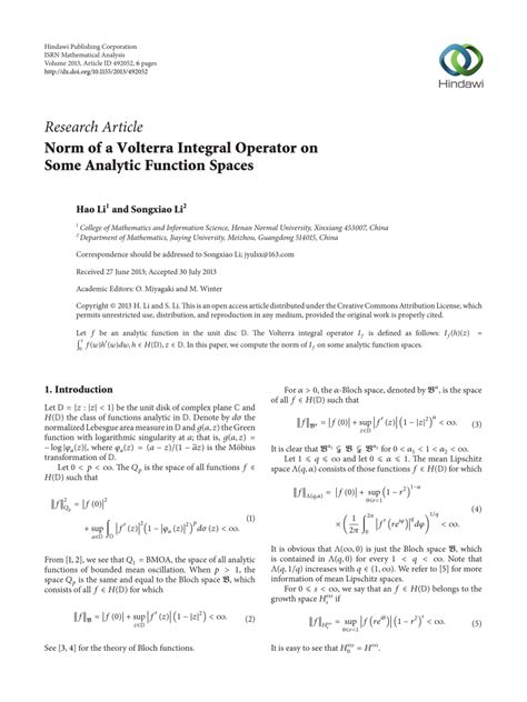 pdf norm of a volterra integral operator on some analytic function spaces