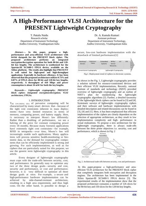 pdf a high performance vlsi architecture for the present · efficient vlsi architecture for